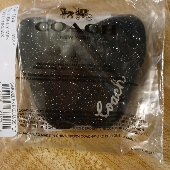 Coach | Bags | Coach Black Glitter Butterfly Mirror | Poshmark